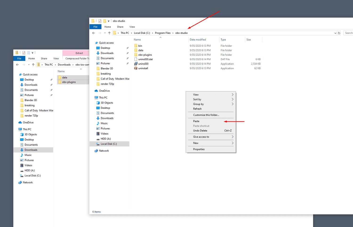 Manual installation on Windows